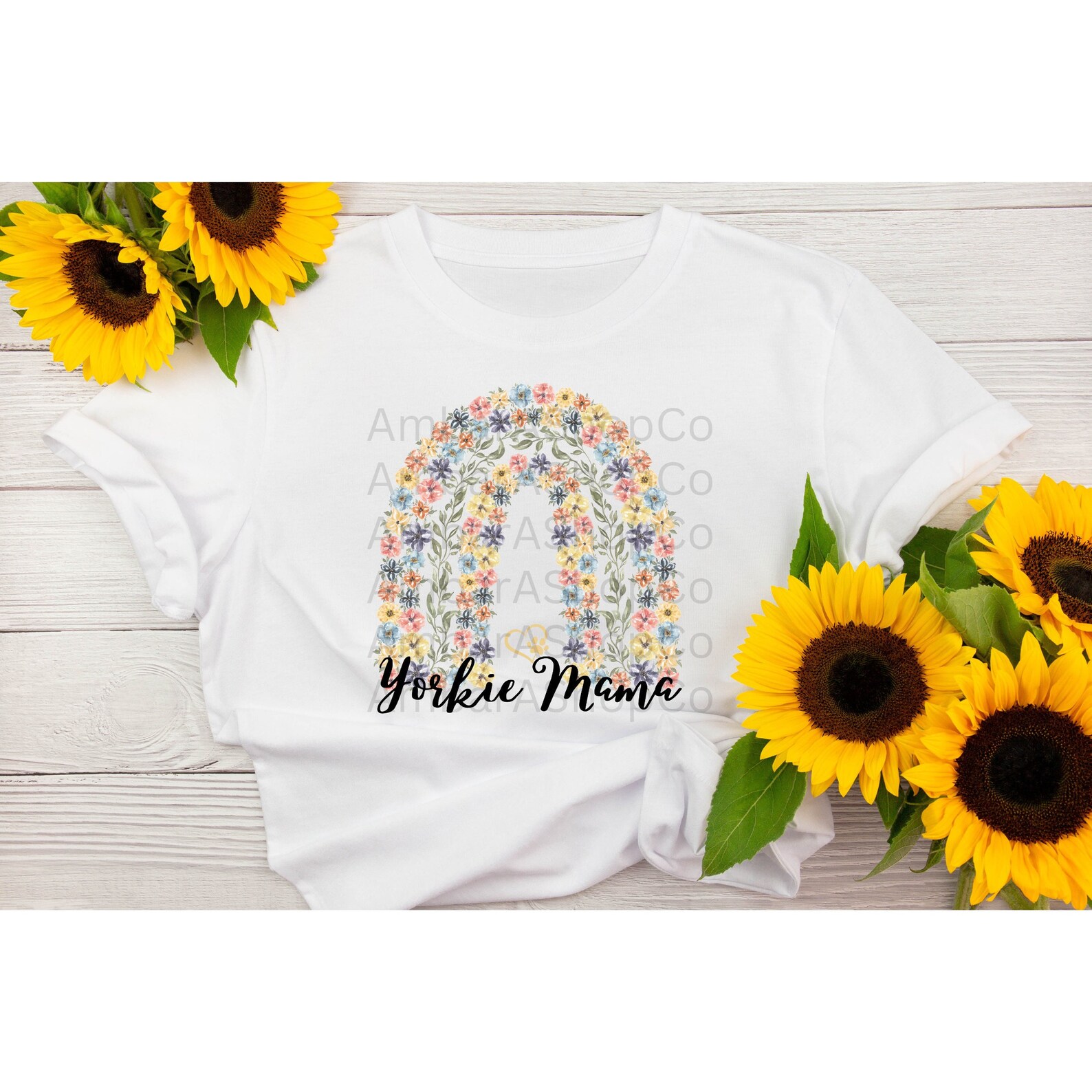 Yorkie Mama Rainbow Png Yorkie Mom Wildflower Rainbow Yorkshire Terrier ...