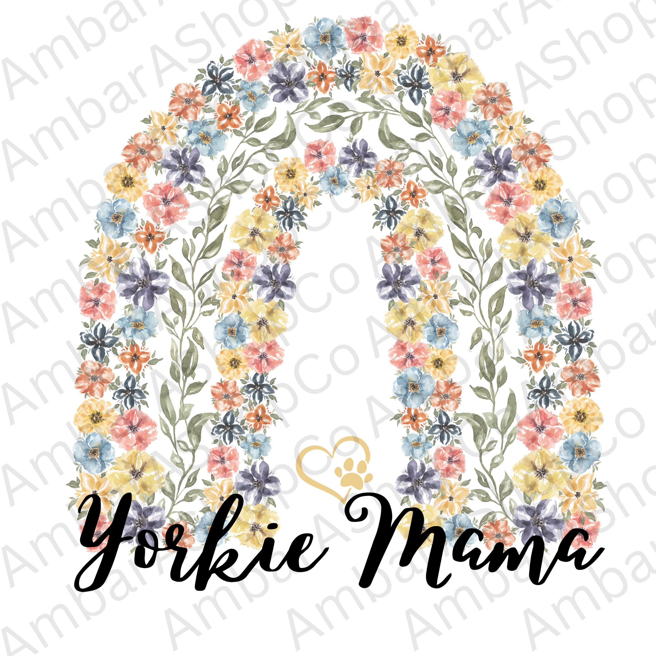 Yorkie Mama Rainbow Png Yorkie Mom Wildflower Rainbow Yorkshire Terrier ...