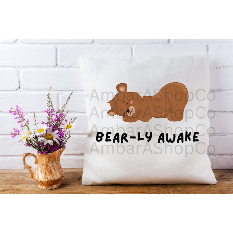 Bearly Awake PNG Brown Bear PNG Bear SVG Awake Png Cute Bear Png Funny ...