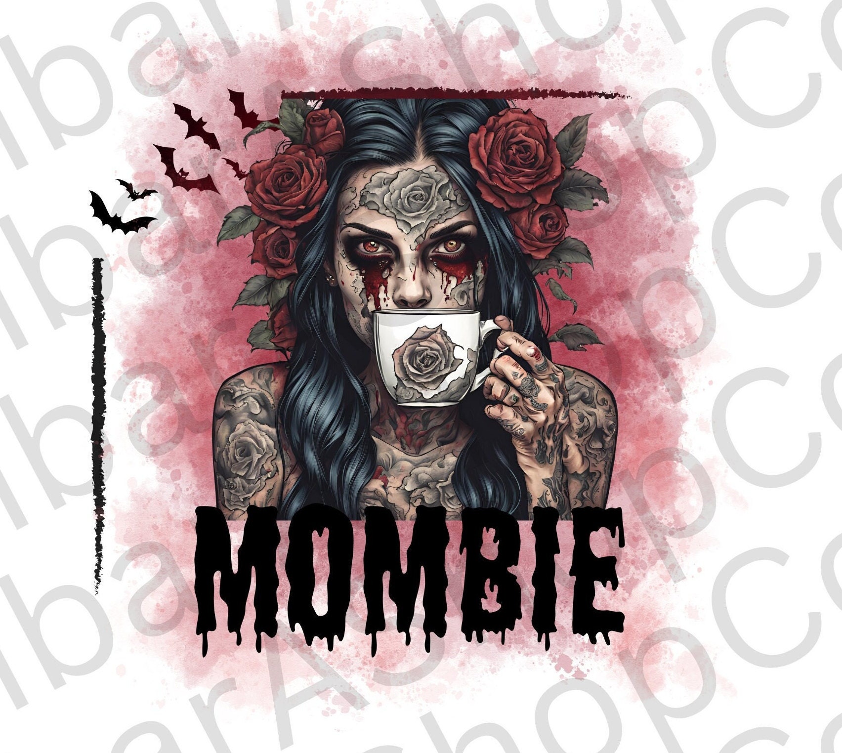 Mombie PNG Tattoo Png Zombie Mom Png Mombie Girl Png Mombie Coffee ...