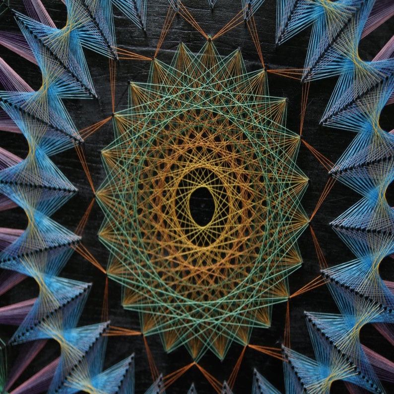 String Art Mandala Wall Hanging, Sacred Geometry, Abstract Wall Art ...