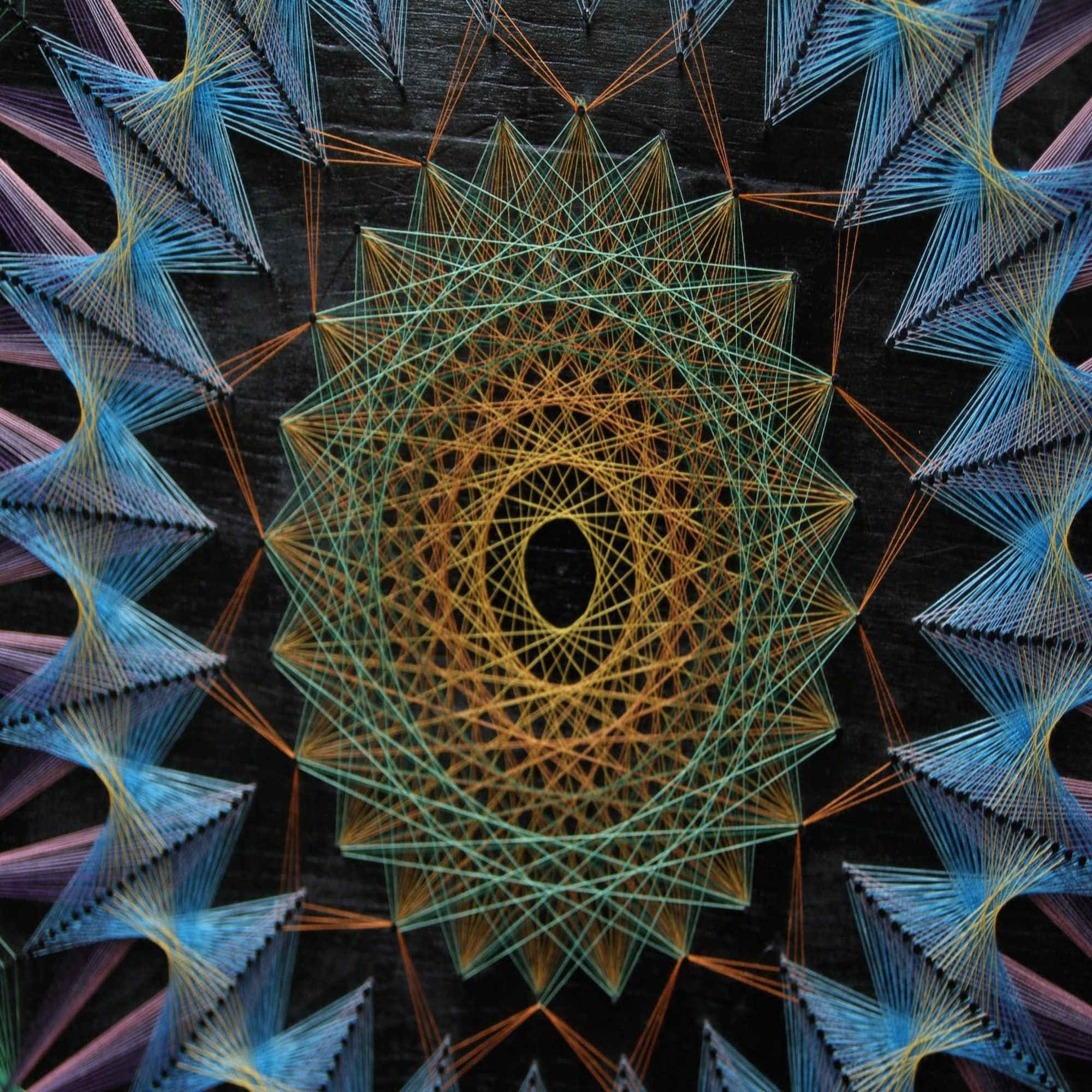 String Art Mandala Wall Hanging, Sacred Geometry, Abstract Wall Art ...