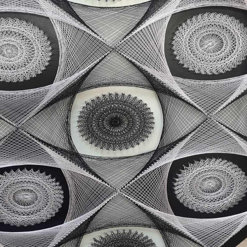 String Art Mandala Wall Hanging, Big Frame Wall Art, Sacred Geometry ...