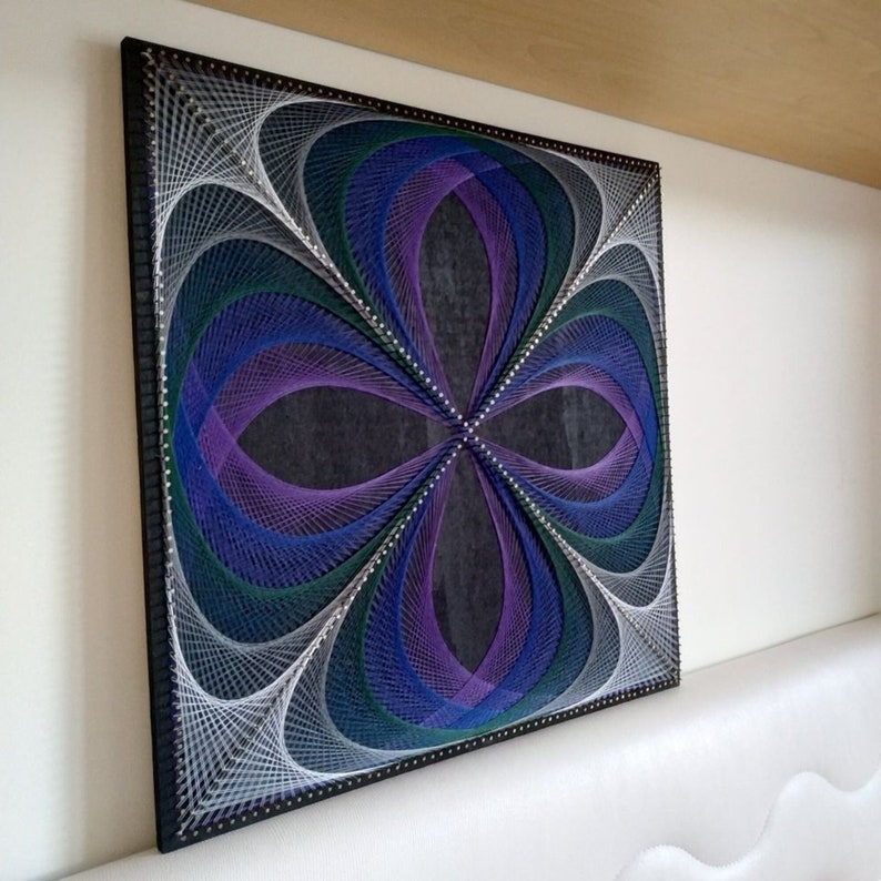 String Art Wall Hanging, Sacred Geometry, Abstract Wall Art, Meditation ...