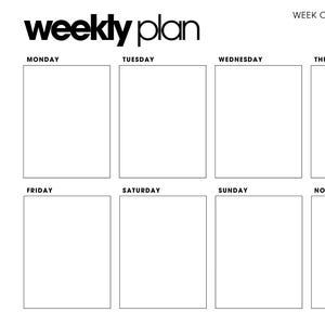 Minimalist Weekly Planner Printable PDF| Instant Digital Download ...