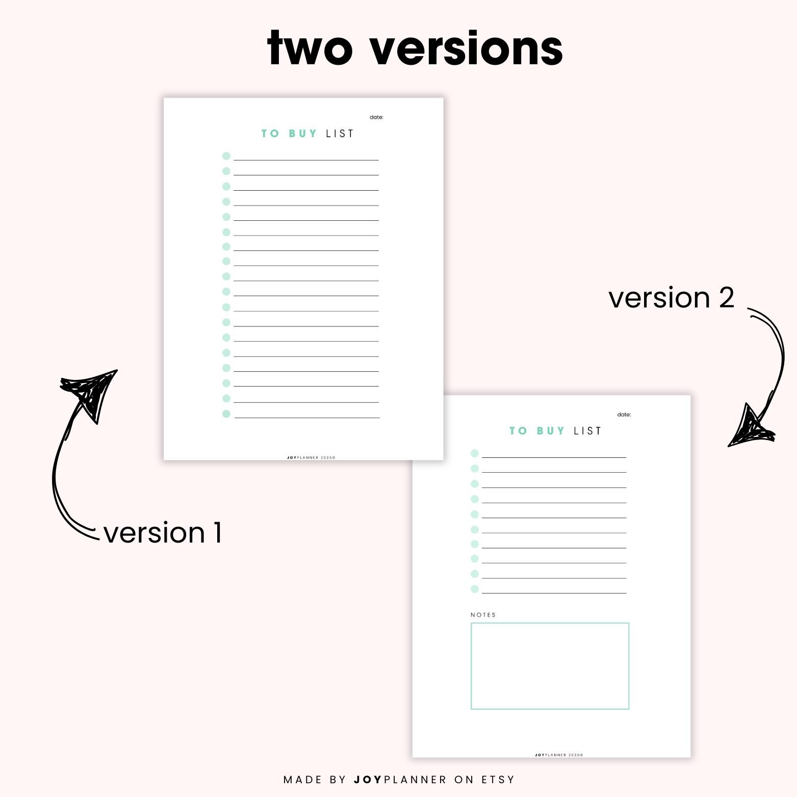 Minimalist To-buy List Printable | Shopping List Template (digital ...