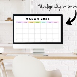March 2025 Minimalist Colorblock {PASTELS} | Monthly Calendar Printable ...