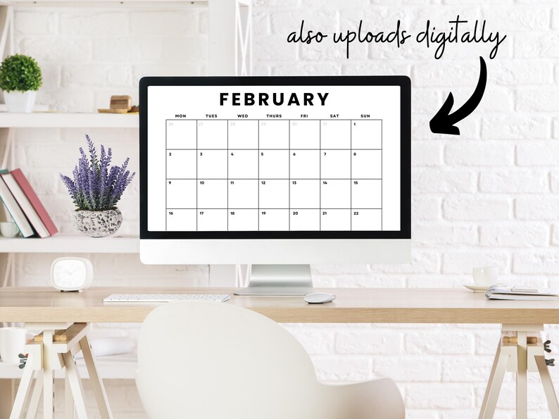 February 2026 Minimalist Calendar: Landscape Planner (printable PDF ...
