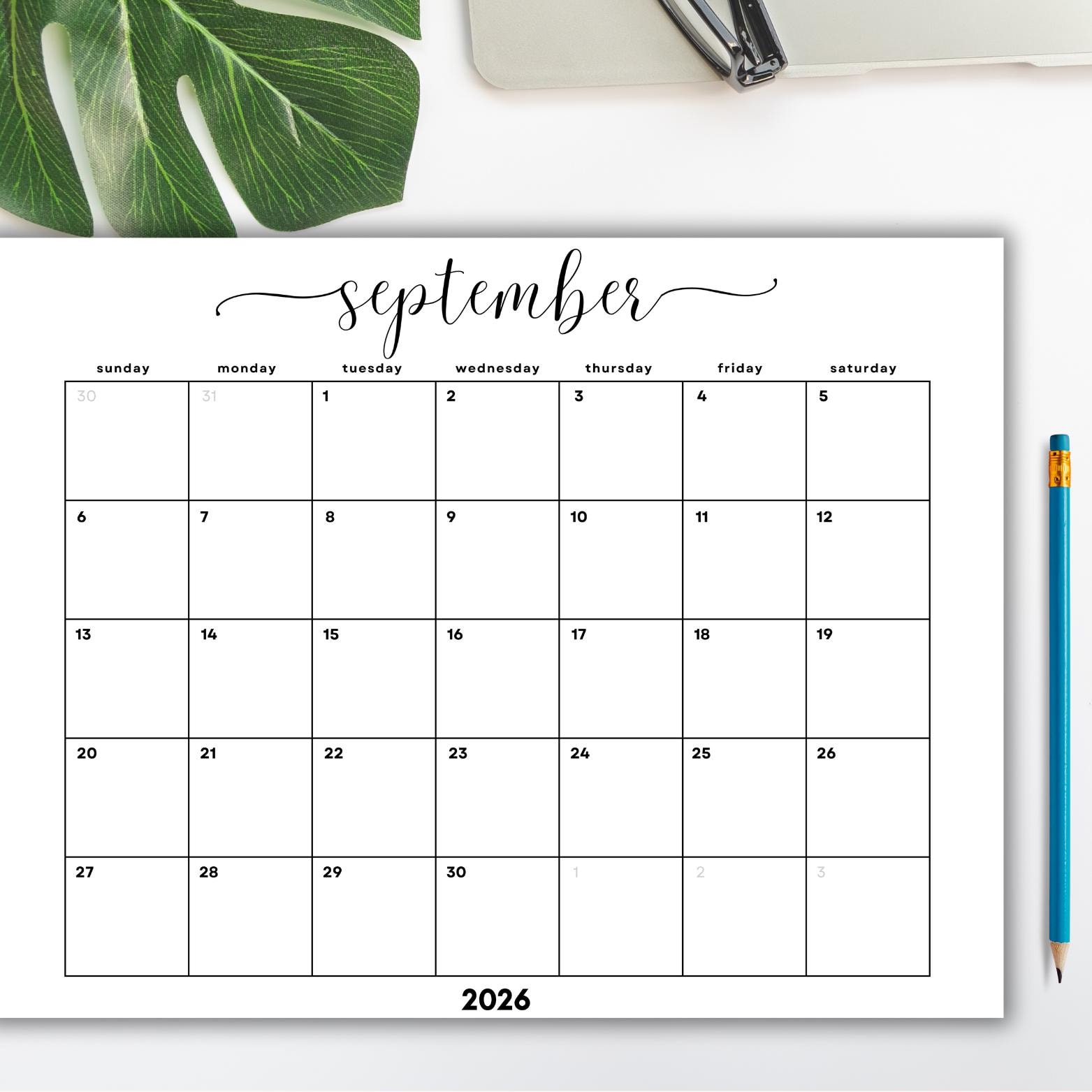 september-2026-calendar-printable-minimalist-monthly-planner-pdf-etsy