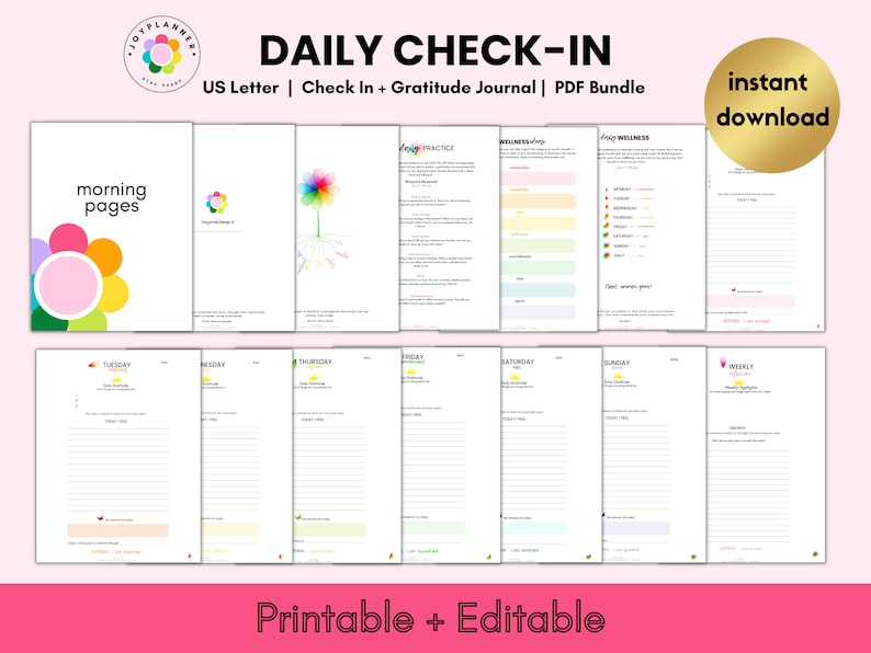 Printable Morning Pages Journal | Daily Gratitude, Self-love (PDF) - Etsy