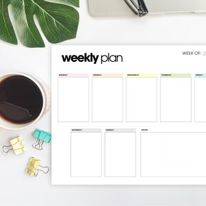 Colorful Weekly Planner Printable PDF| Instant Digital Download ...