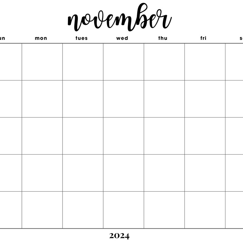 Blank Calendar Pdf - Etsy
