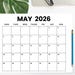 May 2026 Monthly Calendar Printable: Minimalist PDF (sunday/monday ...