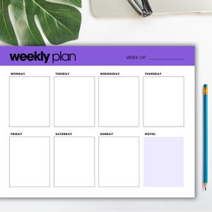 Colorful Weekly Planner Printable – Minimalist Design (digital Download ...