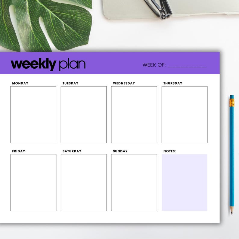Colorful Weekly Planner Printable – Minimalist Design (digital Download ...