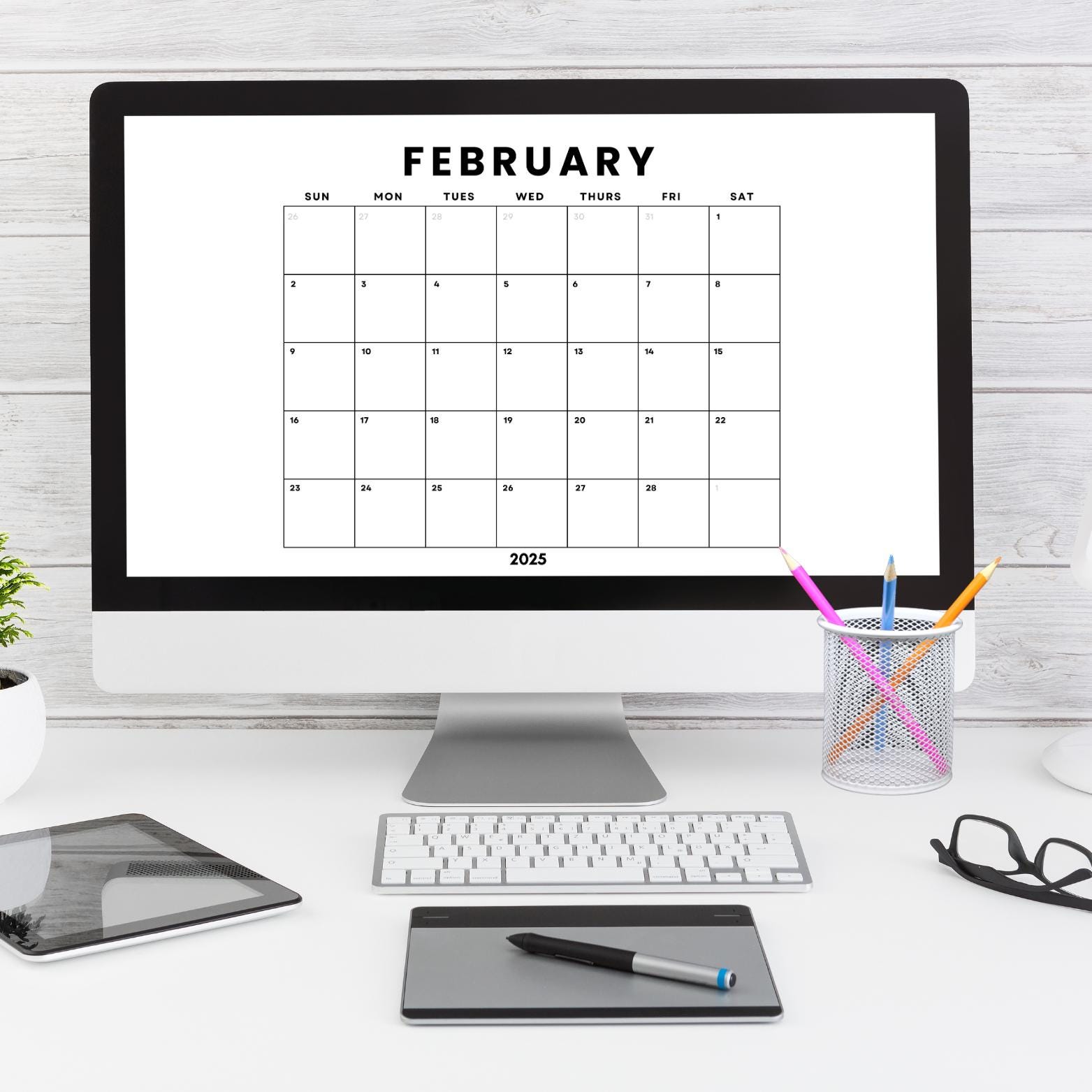 Dated 2025 Monthly Calendar Printable Letter Size PDF 12 Monthls ...