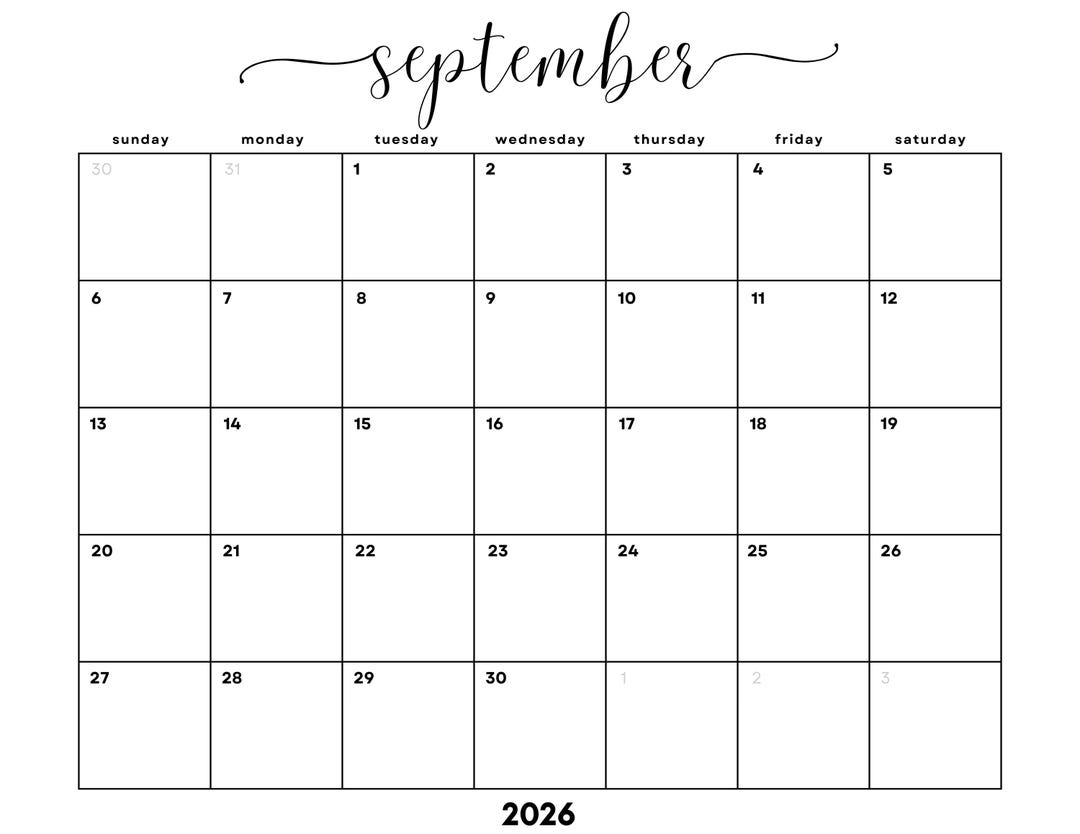September 2026 Calendar Printable Minimalist Monthly Planner PDF Etsy september-2026-calendar-printable-minimalist-monthly-planner-pdf-etsy
