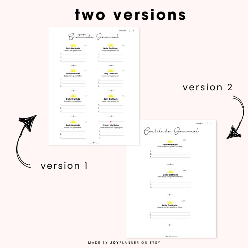 Printable Daily Gratitude Journal | Self-love List, Weekly Reflection ...