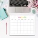 Undated March Rainbow Calendar: Printable Planner (digital Download) - Etsy