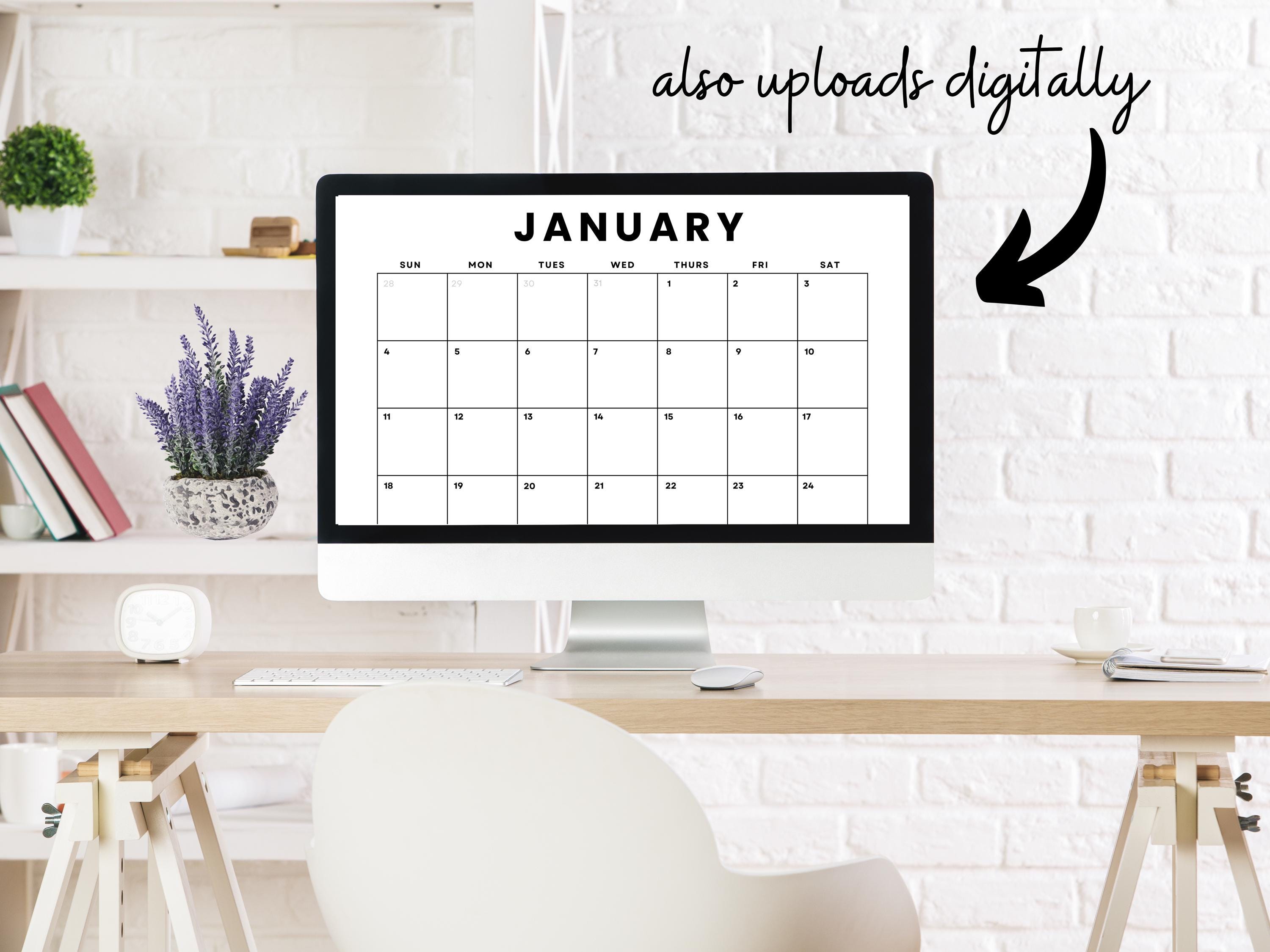 2026 Monthly Minimalist Calendar Printable (sunday, Monday Start) (PDF ...