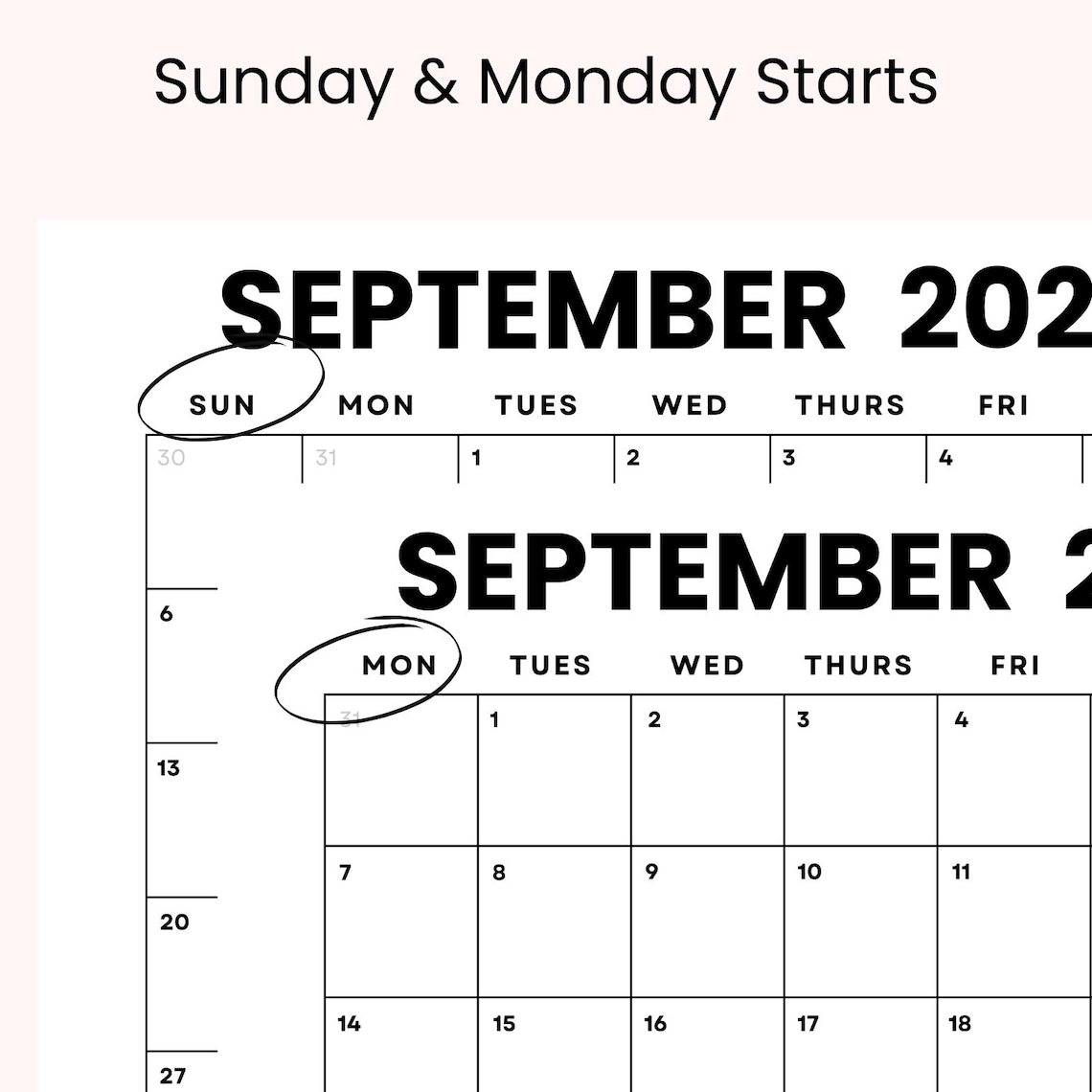 September 2026 Calendar: Minimalist Monthly Planner (printable PDF) - Etsy