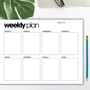 Minimalist Weekly Planner Printable PDF| Instant Digital Download ...