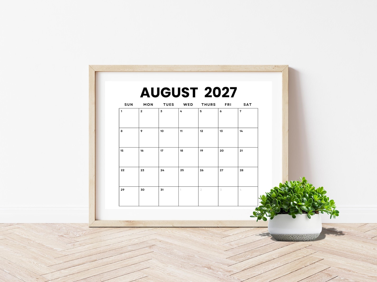 2027 Monthly Minimalist Calendar Printable (sunday, Monday Start) (PDF ...