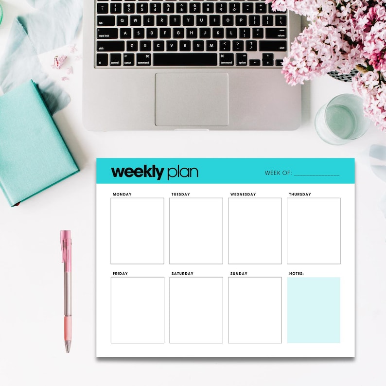 Colorful Weekly Planner Printable – Minimalist Design (digital Download ...