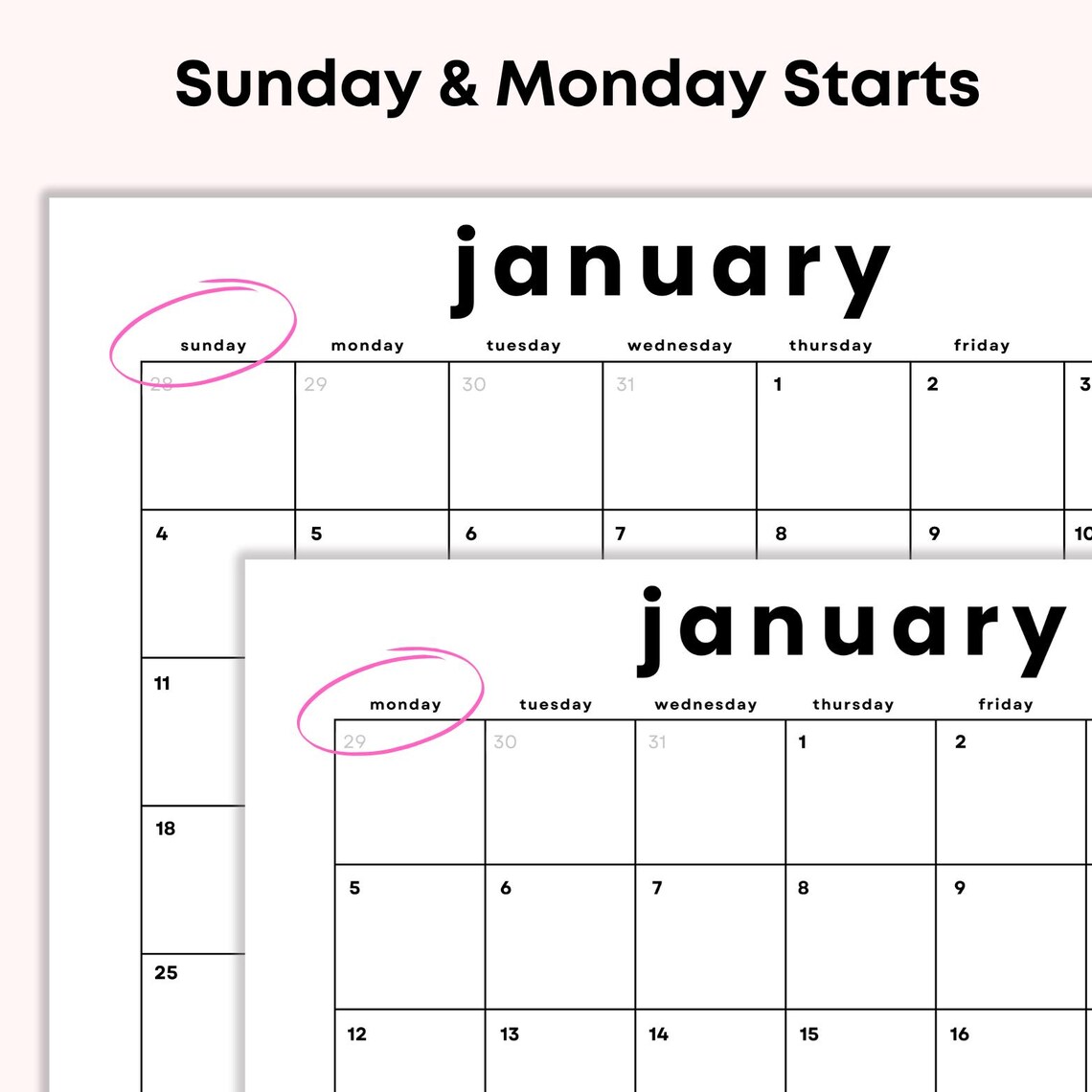 2026 Minimalist Calendar Printable: Monthly Planner (PDF Download ...