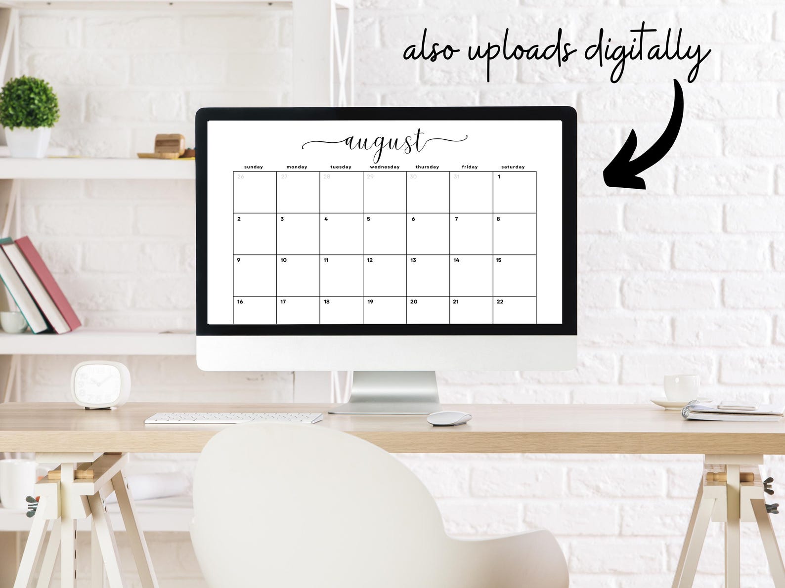 August 2026 Minimalist Calendar Printable (letter PDF) | Sunday ...