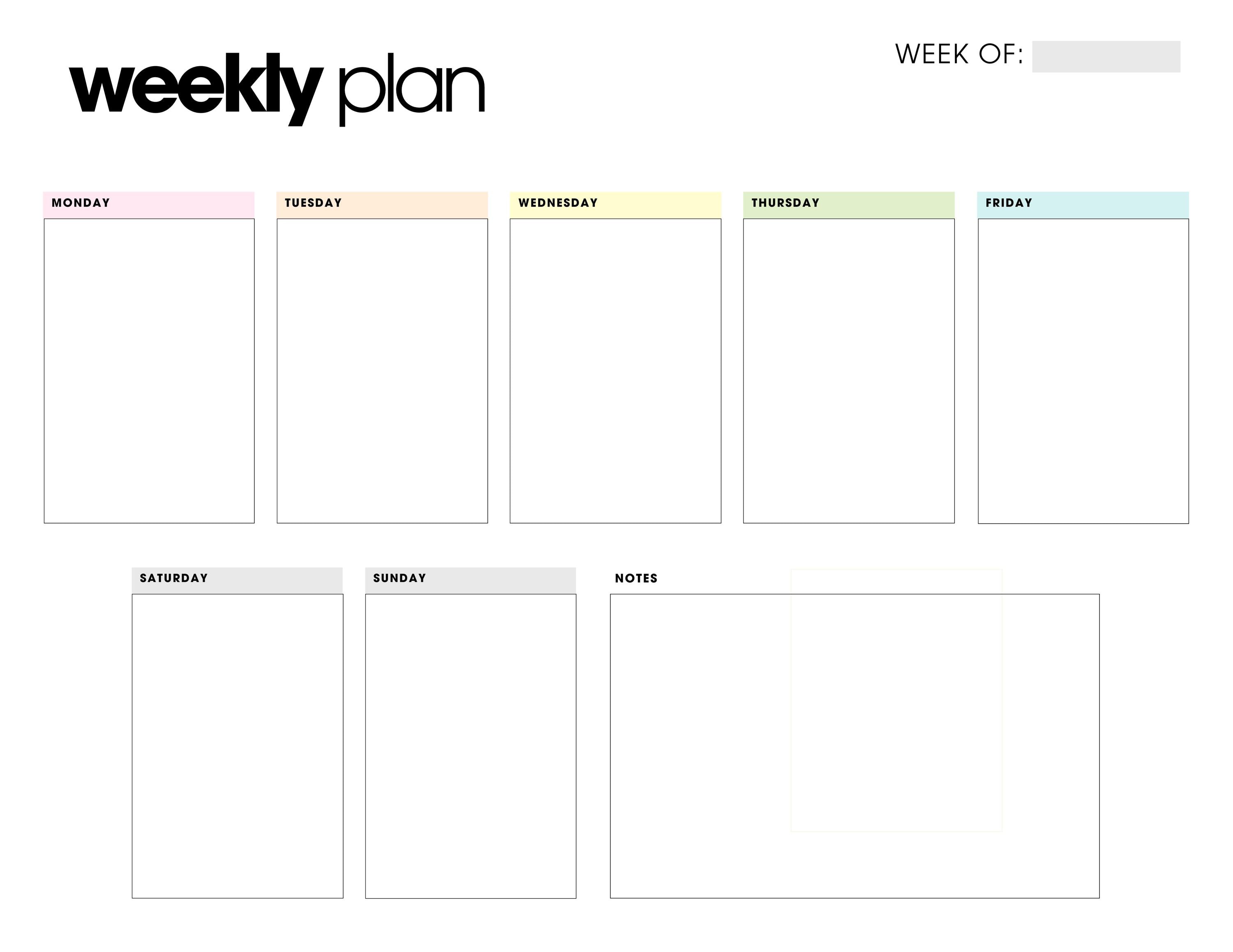 Colorful Weekly Planner Printable PDF| Instant Digital Download ...