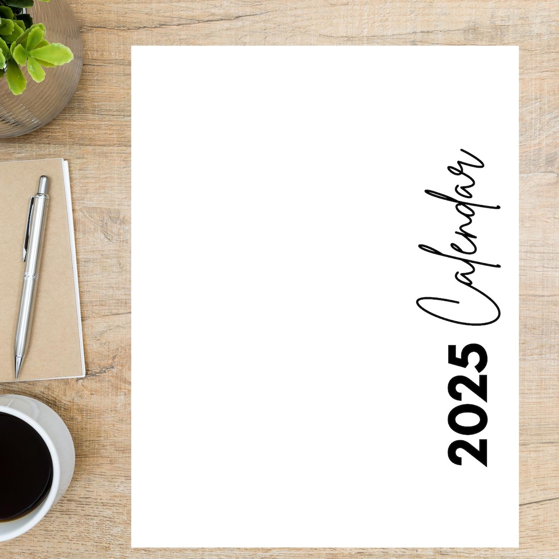 2025 Yearly Minimalist At-a-glance Calendar Printable | 2025 Annual ...