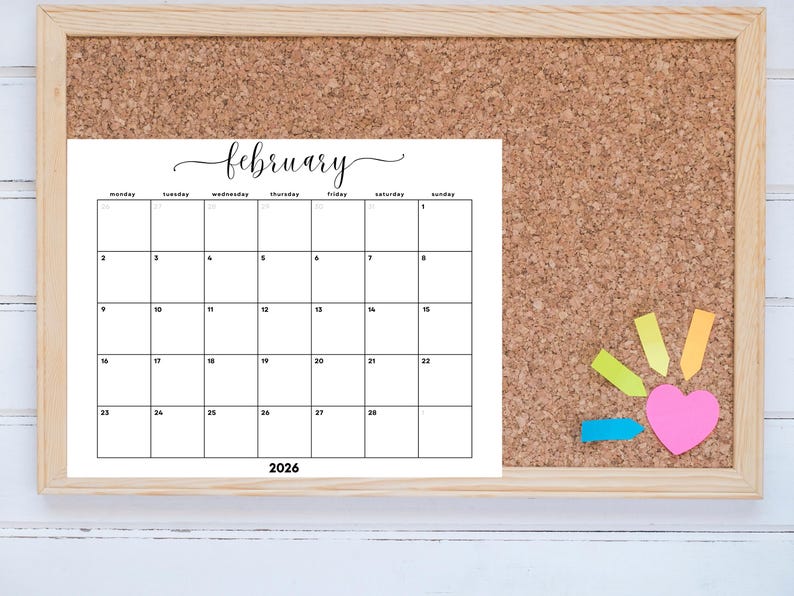 February 2026 Monthly Calendar Printable: Minimalist Letter PDF ...
