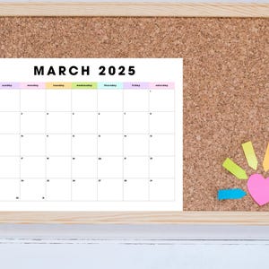 March 2025 Minimalist Colorblock {PASTELS} | Monthly Calendar Printable ...