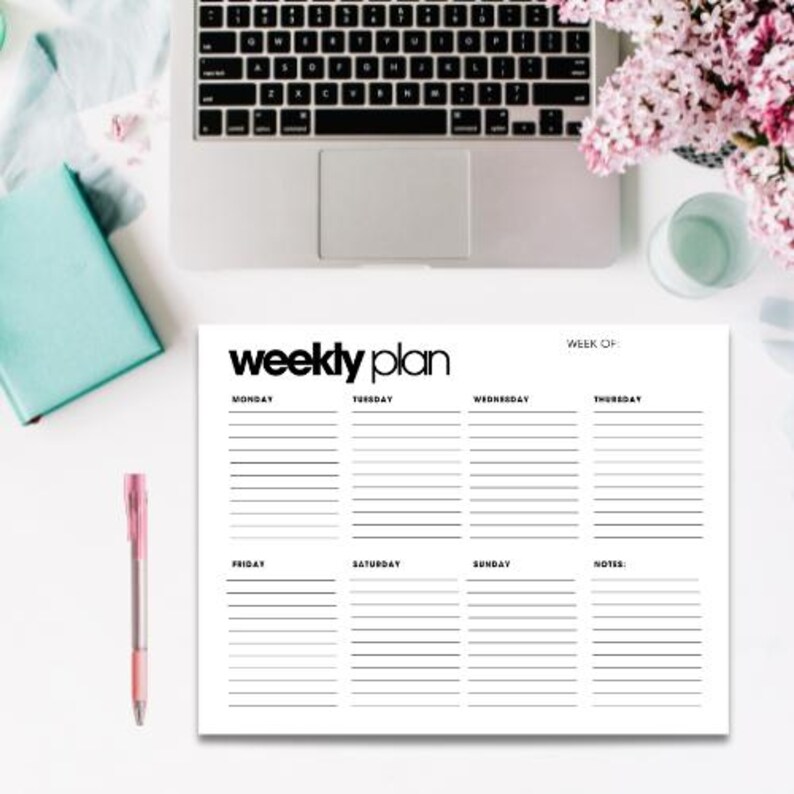 Minimalist Weekly Planner Printable PDF| Instant Digital Download ...