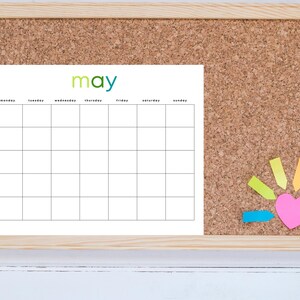 Undated May Rainbow Calendar Printable: Perpetual Planner (digital ...