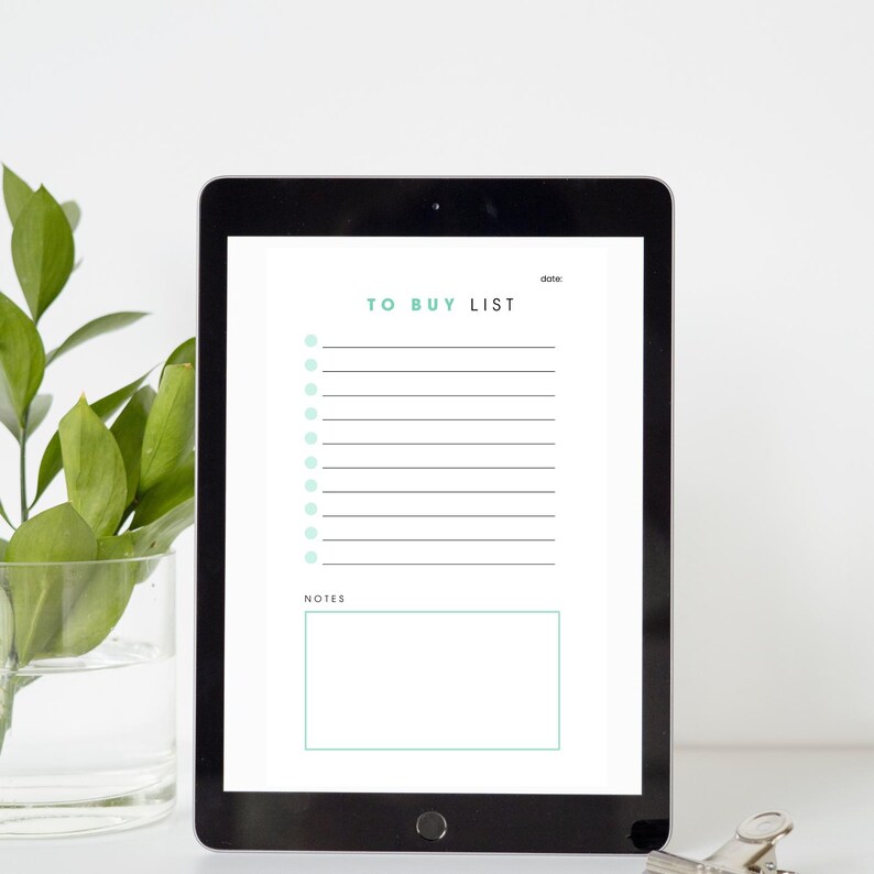 Minimalist To-buy List Printable | Shopping List Template (digital ...