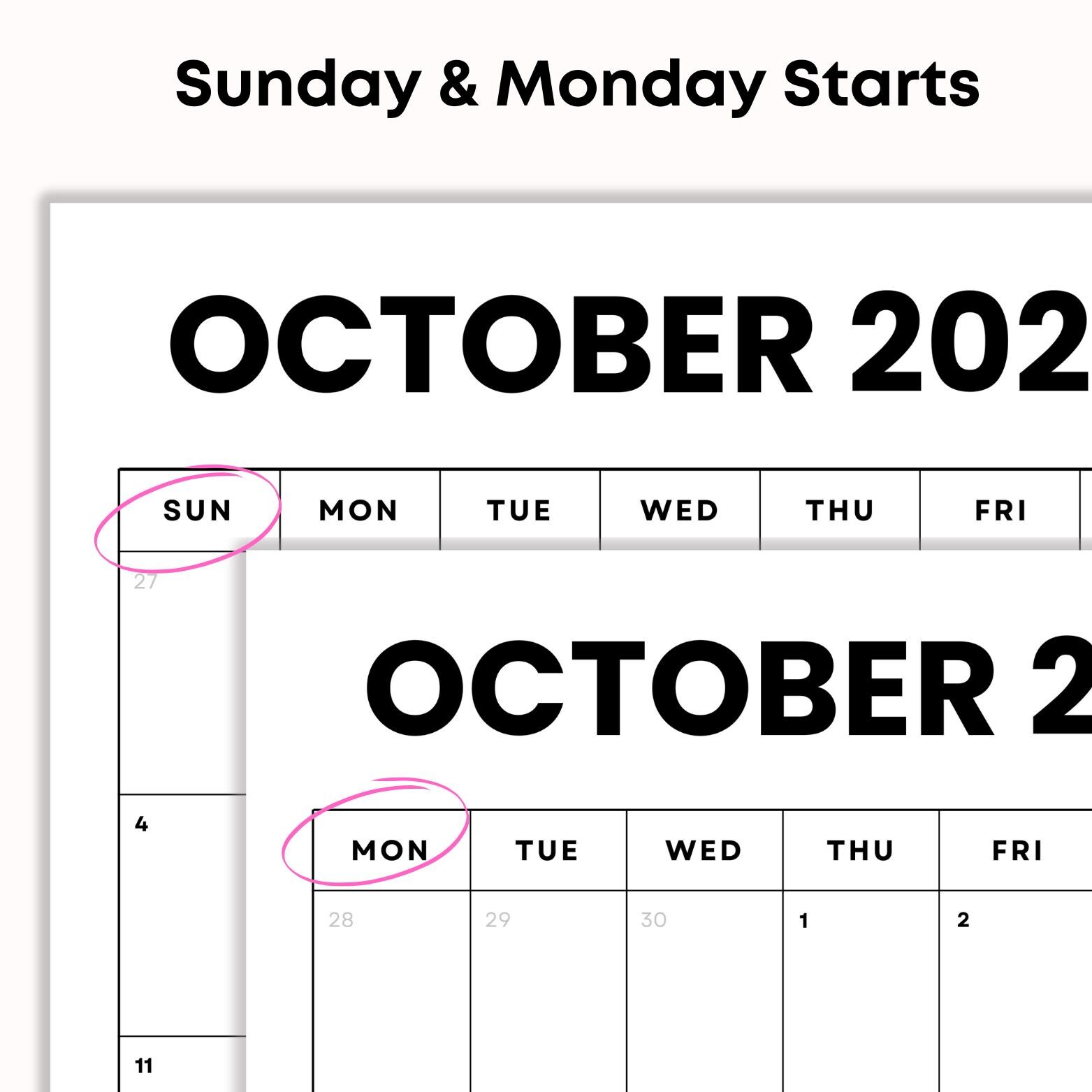 October 2026 Vertical Calendar Printable W/holidays & Moons: Minimalist ...
