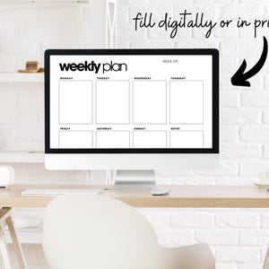Minimalist Weekly Planner Printable PDF| Instant Digital Download ...