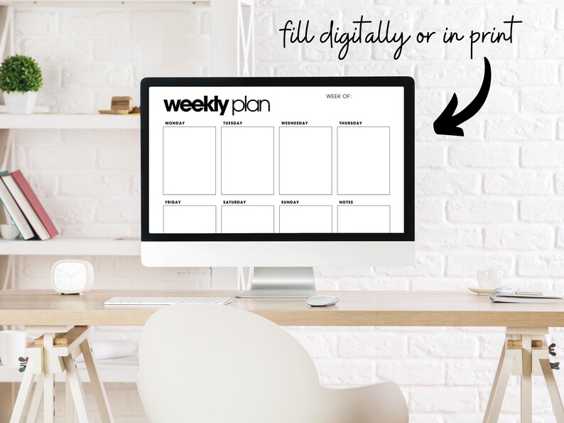 Minimalist Weekly Planner Printable PDF| Instant Digital Download ...