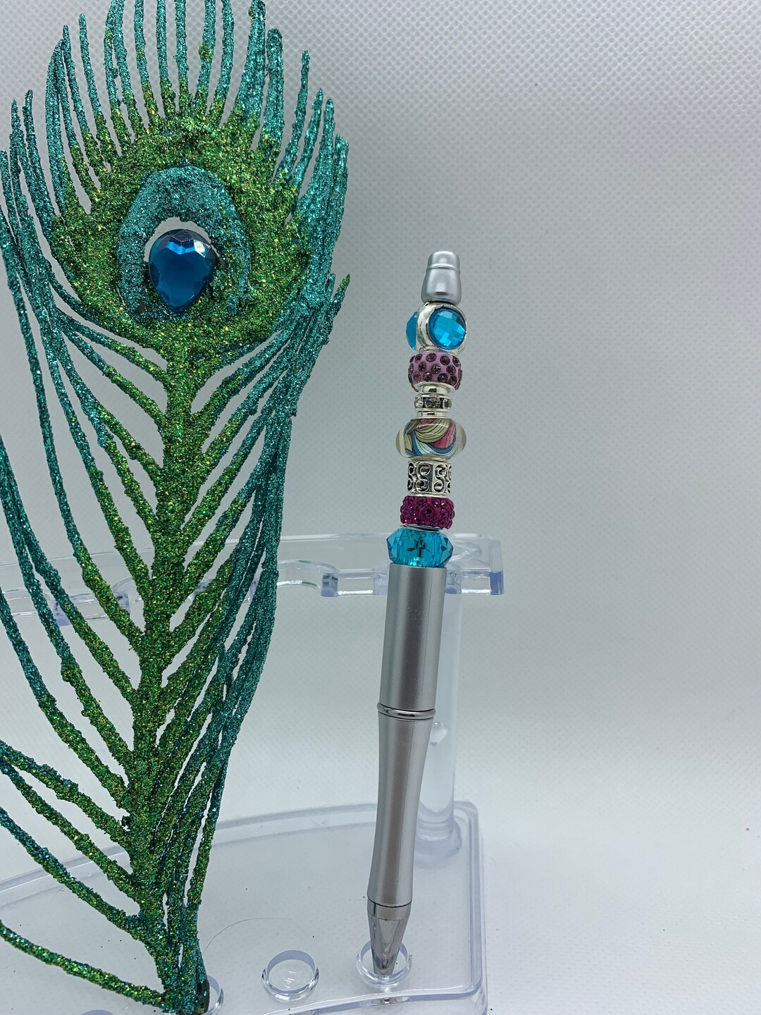 Bejeweled Silver Writing Pen - Etsy