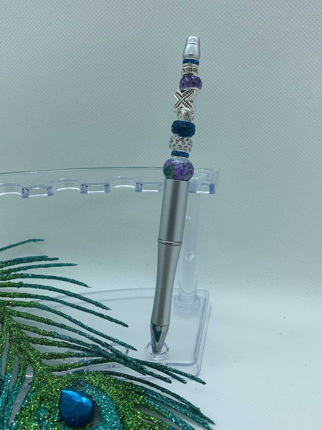 Bejeweled Silver Writing Pen - Etsy