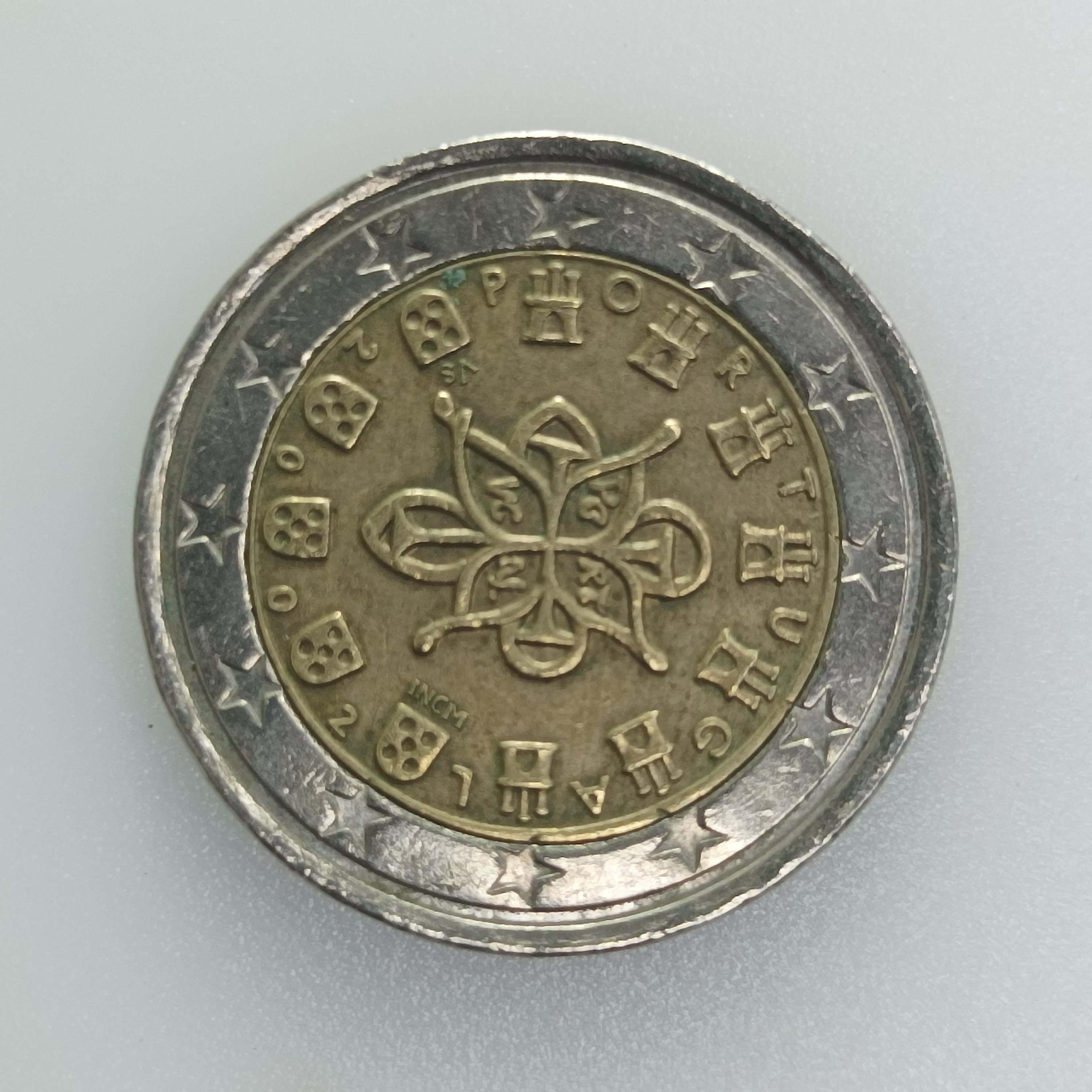 2 euro Portugal 2002. Valuta met muntfouten. - Etsy België