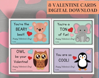 Fun Food Valentine's Day Cards for Kids, Printable V-day Cards ...