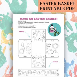 Paper Easter Basket Printable PDF, Diy Template, Easter Activity for ...