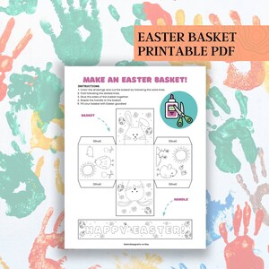 Paper Easter Basket Printable PDF, Diy Template, Easter Activity for ...