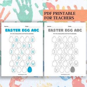 Easter Alphabet Activity, Fill in the Blank, Printable ABC Worksheet ...