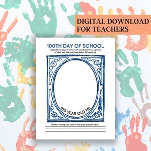 100th Day of School Drawing and Writing Activity, Printable's for ...