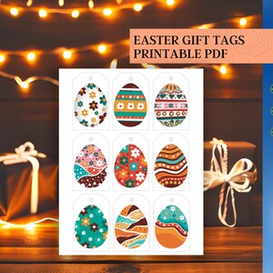 Retro Easter Gift Tags, Easter Printable, Easter Egg Tags, Printable ...