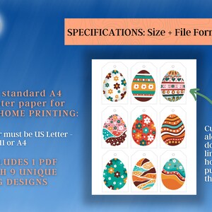 Retro Easter Gift Tags, Easter Printable, Easter Egg Tags, Printable ...